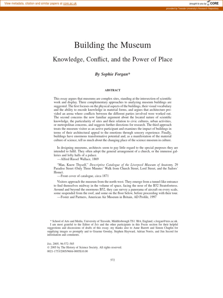 Building The Museum: Knowledge, Conflict, and The Power of Place | PDF ...