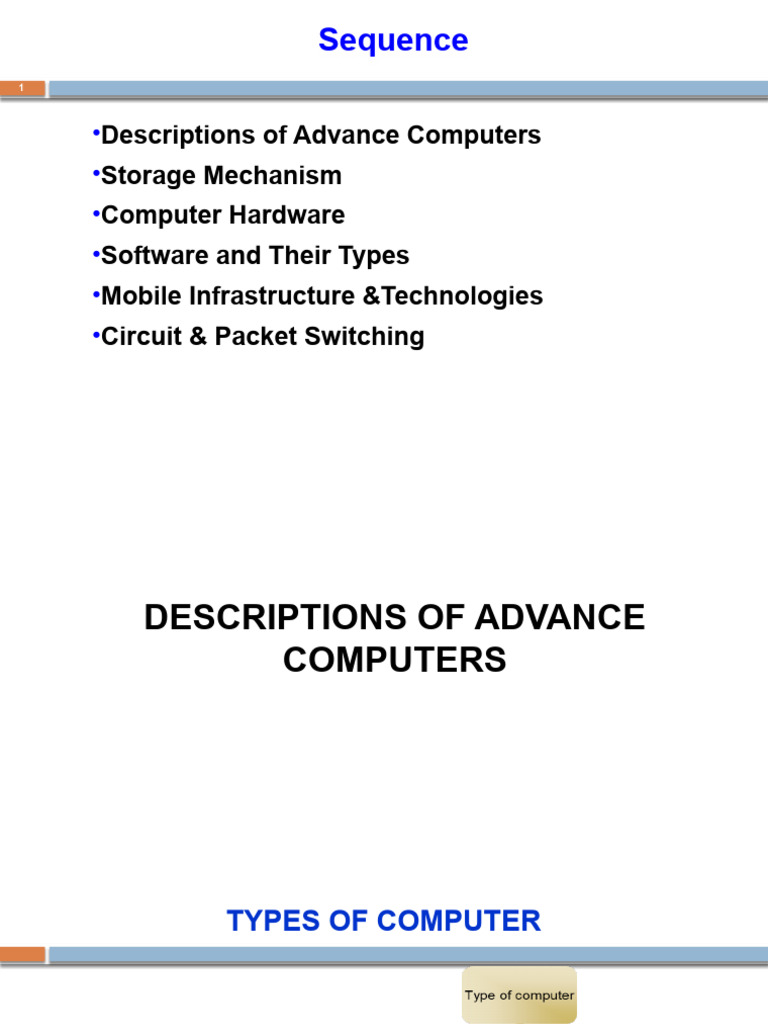 Descriptions of Advance Computers | PDF | Packet Switching | Computer ...