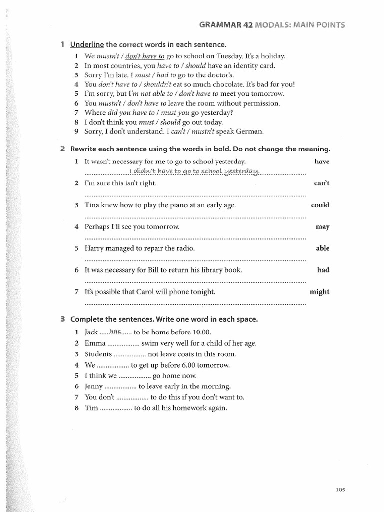 Modal Verbs - Practice | PDF