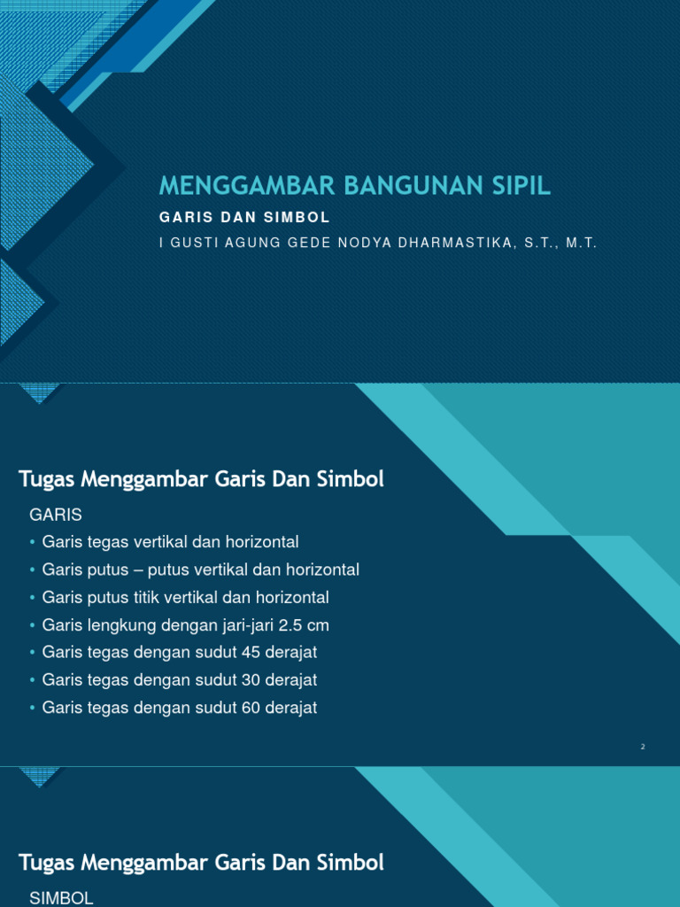 Menggambar Garis dan Simbol Sipil | PDF | Griya & Taman