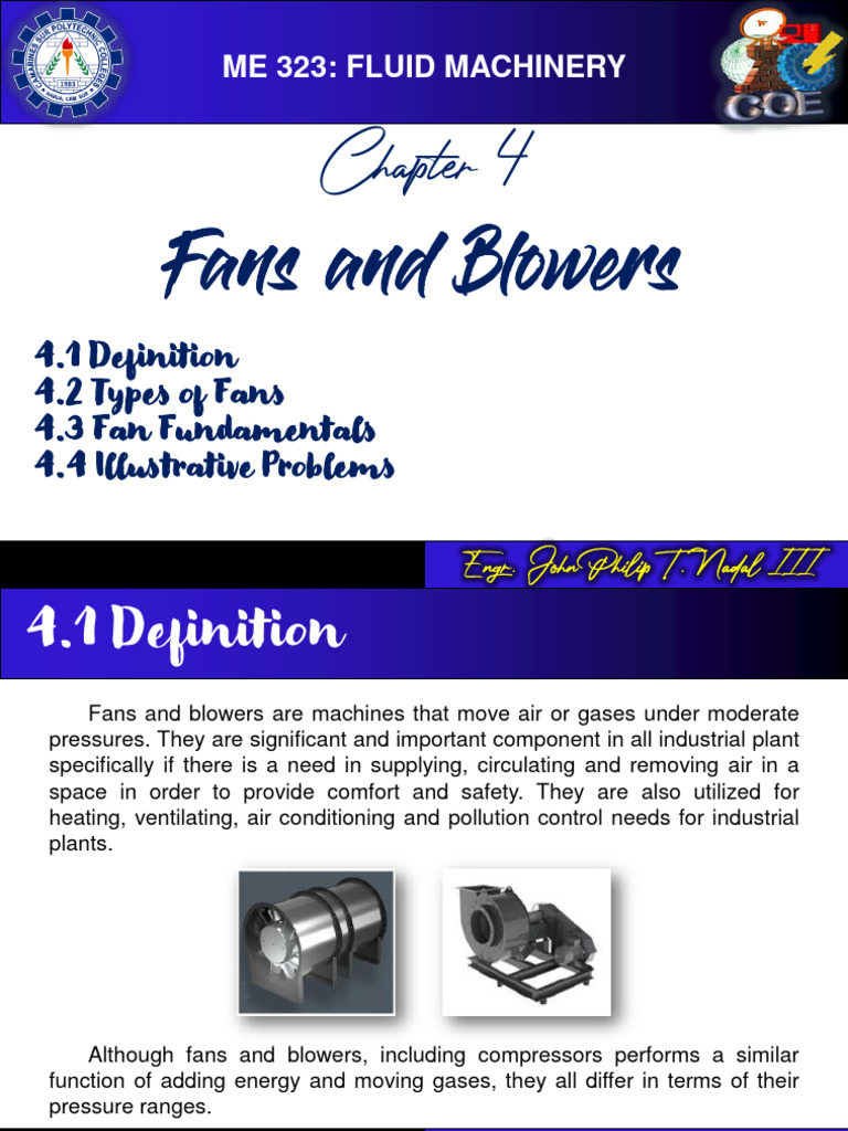 Chapter 4- Fans and Blowers | PDF | Civil Engineering | Transparent ...