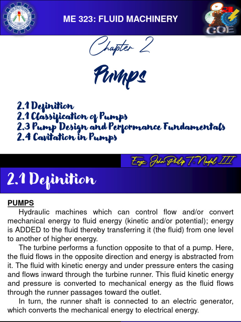 Chapter 2 - Pumps | PDF | Pump | Pressure