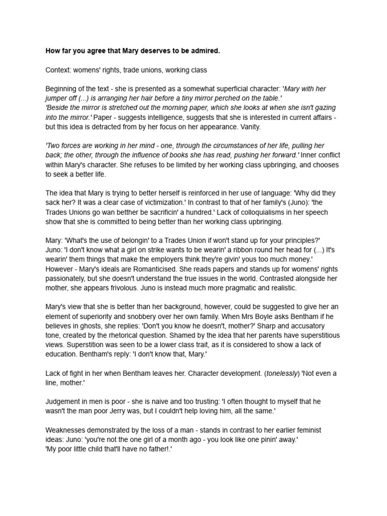 Juno and The Paycock Revision | PDF