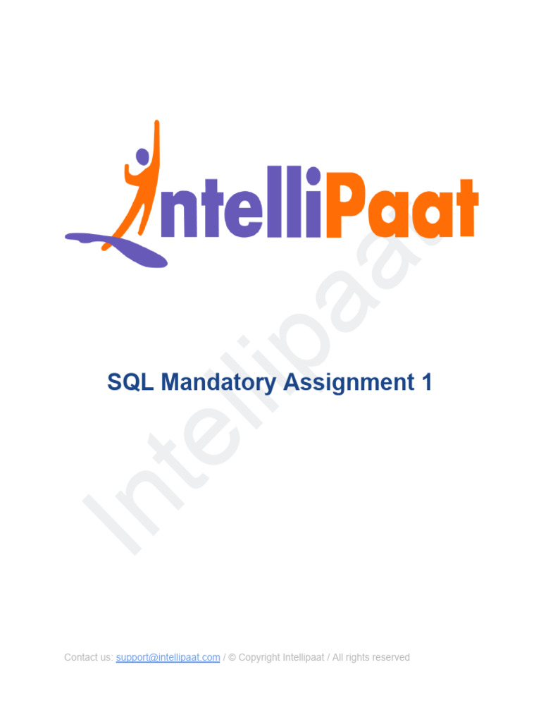 Sql Mandatory Assignment 1 Pdf