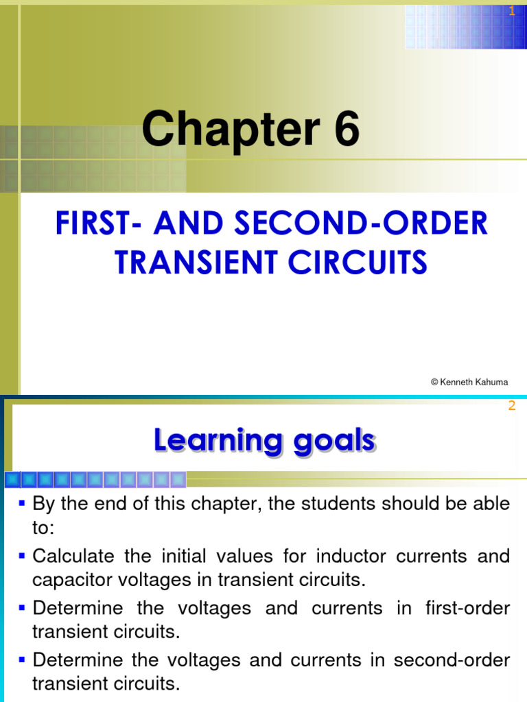 Chapter 6 - 1st and 2nd Order Transient Analysis Electrical | PDF | Electrical Network ...