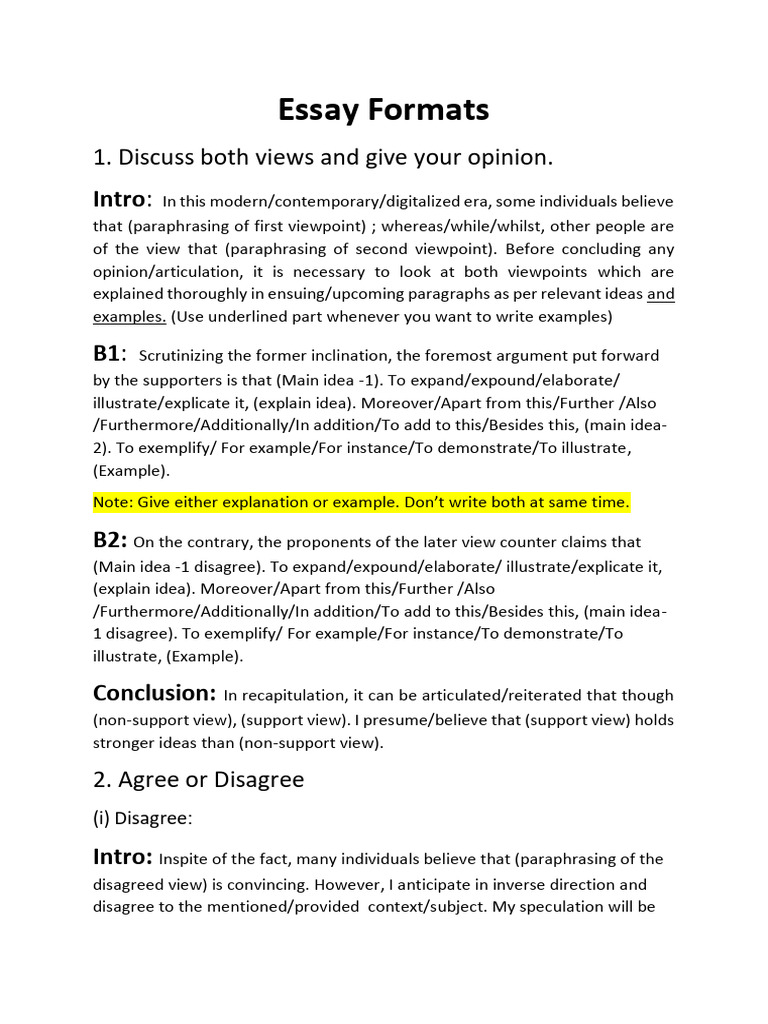 Essay Formats | PDF