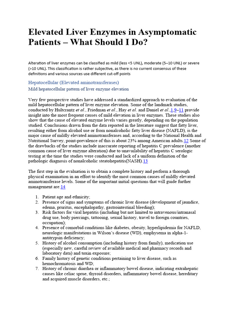 Managing Asymptomatic Transaminitis | PDF | Hepatitis | Autoimmune Disease