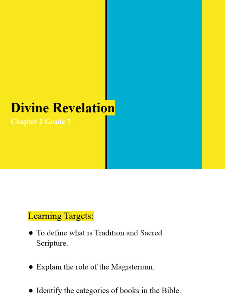 Divine Revelation and The Holy Bible | PDF | Jesus | Bible