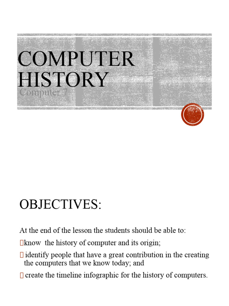 History Of Computers Pdf Computing Computer Science