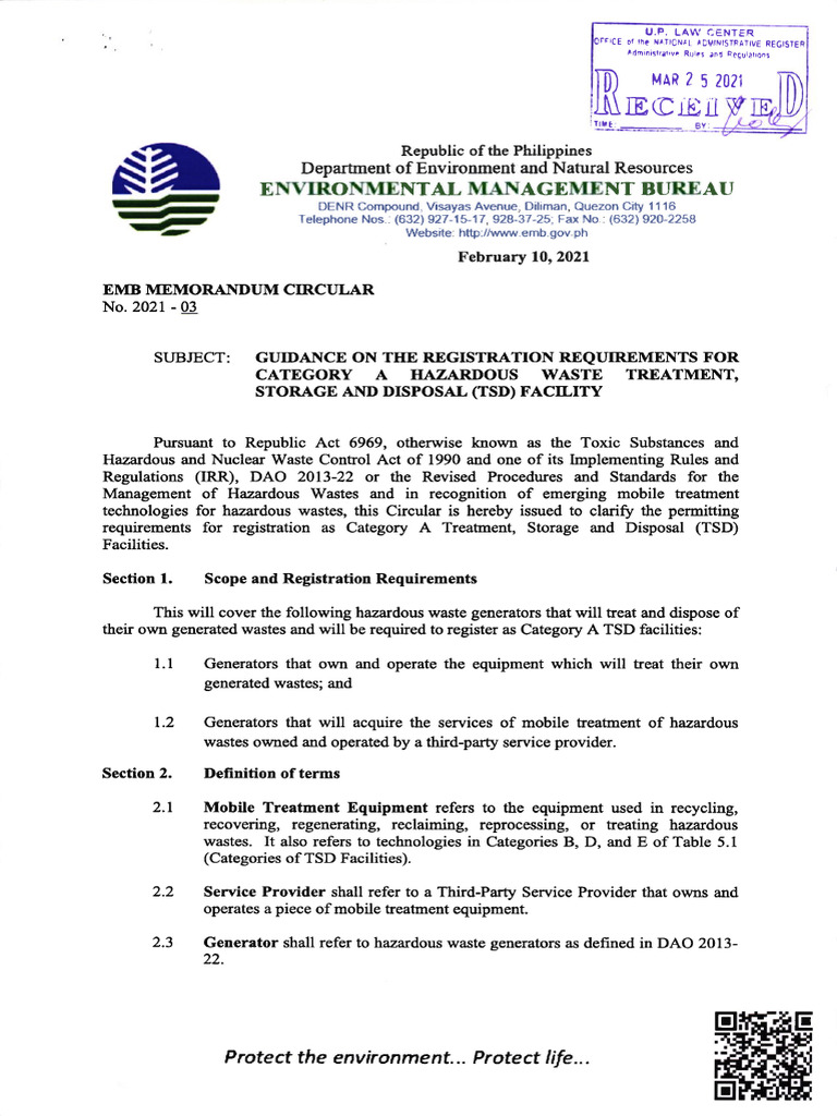 Emb Memo No. 2021 03 Official | PDF