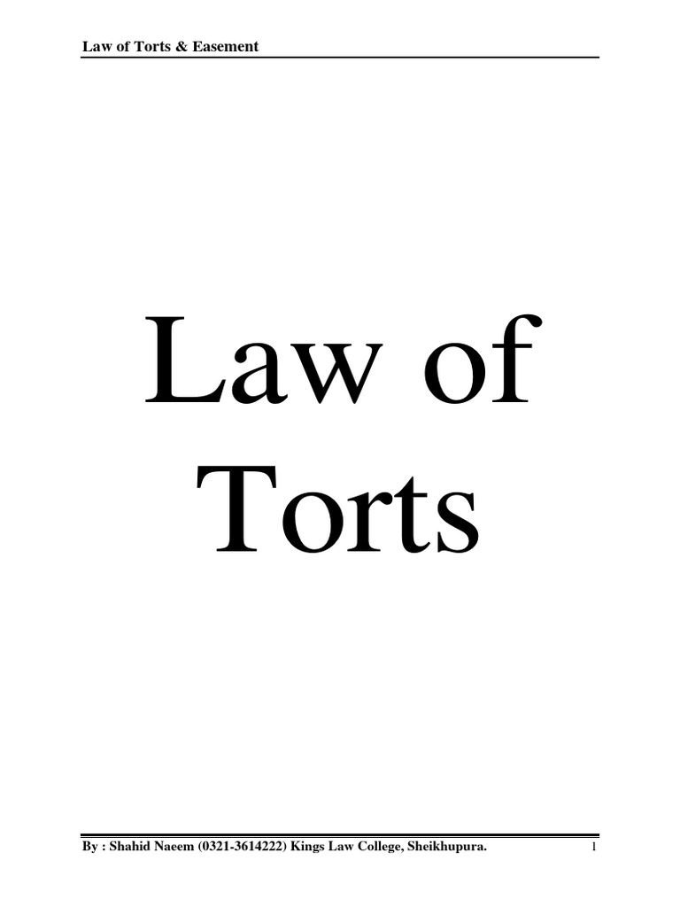 Law of Torts With | Download Free PDF | Tort | Damages