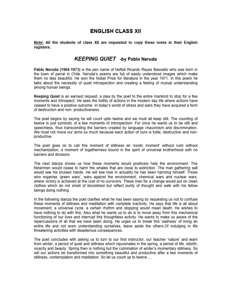 Keeping Quiet | PDF | Silence