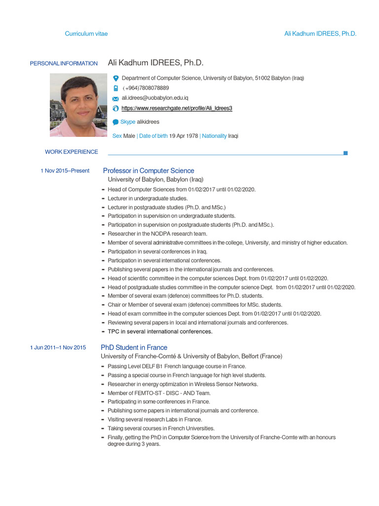 CV Sample | PDF | Internet Of Things | Computer Network