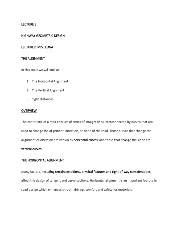 Lecture 4 The Alignment Horizontal | PDF