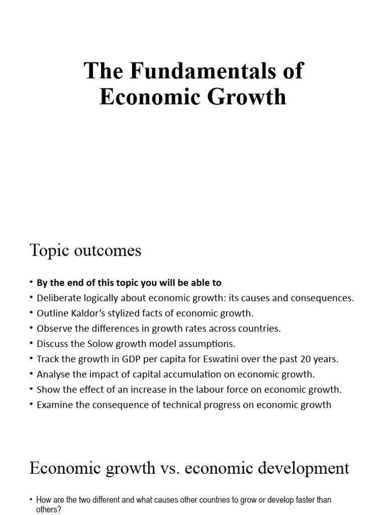 Eco 302 The Fundamentals of Economic Growth Notes 1 | PDF | Economic ...