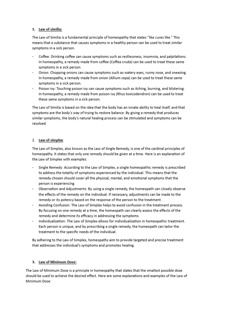 Cardinal Principles of Homoeopath | PDF | Homeopathy | Clinical Medicine