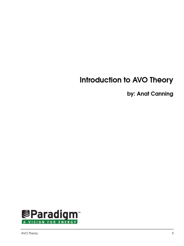 Introduction To AVO Theory | PDF | Elasticity (Physics) | Porosity