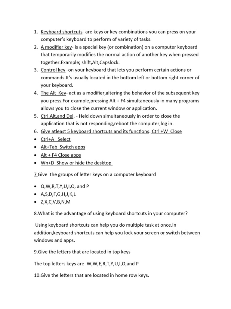 Research Performance Tasks | PDF | Computer Keyboard | Keyboard Shortcut