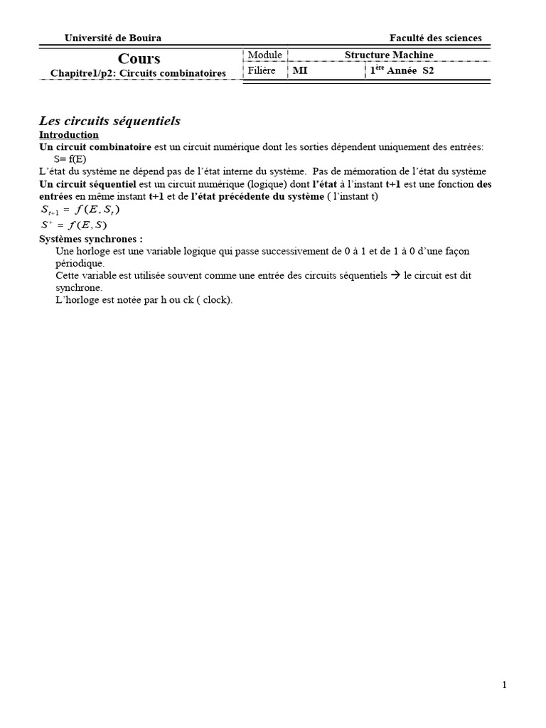 Circuits Sc3a9quentiels Bascules | PDF | Informatique | Matériel informatique