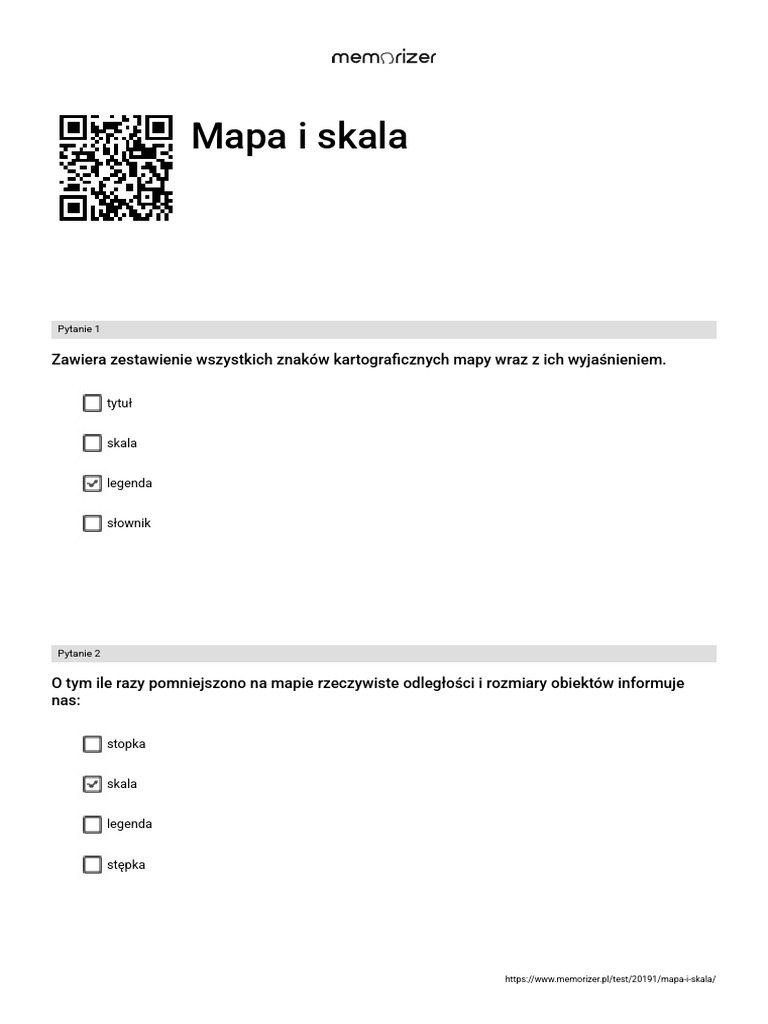 Mapa I Skala - Wypełniony | PDF