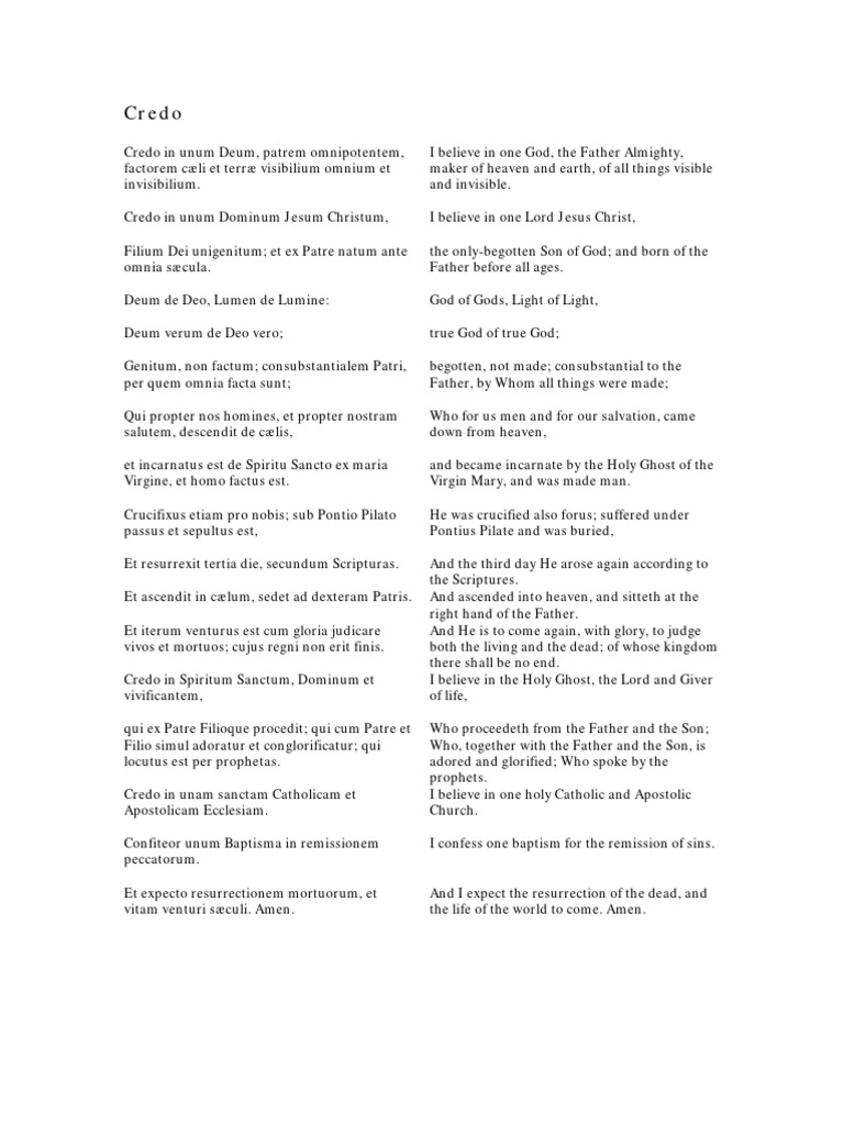 Credo | PDF | Religious Belief And Doctrine | Theology
