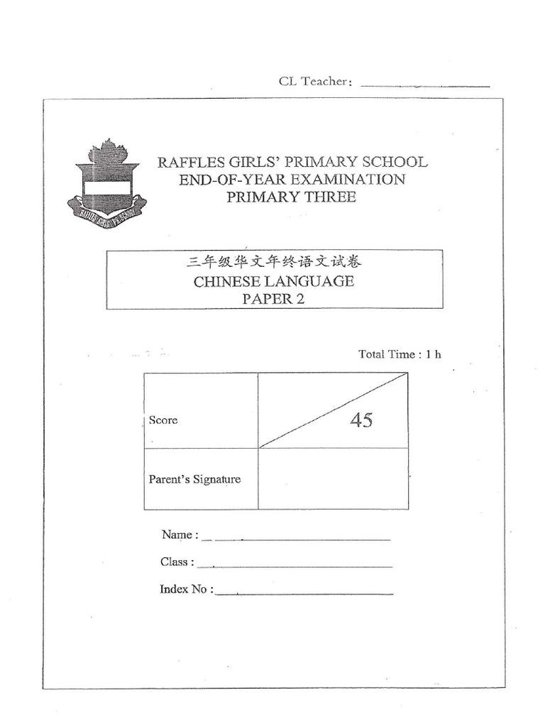 P3_Chinese_2022_Raffles_EOY_Papers-printed | PDF