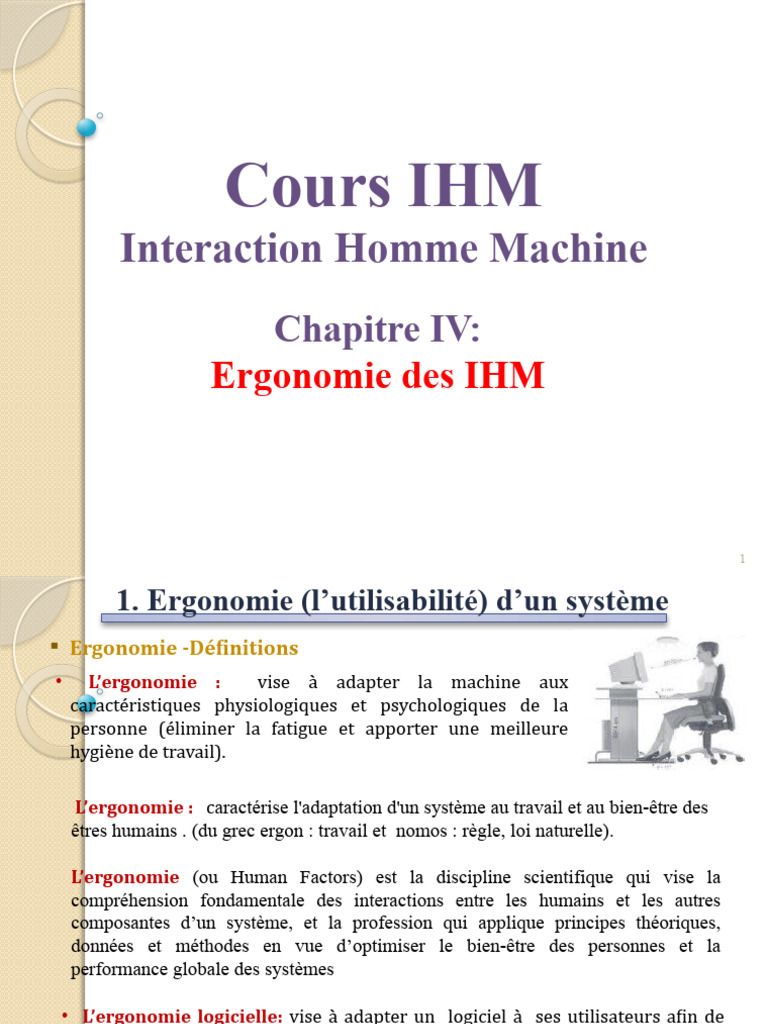 Chapitre 4 Ergonomie des IHM | PDF | Utilisabilité | Interaction humain-ordinateur