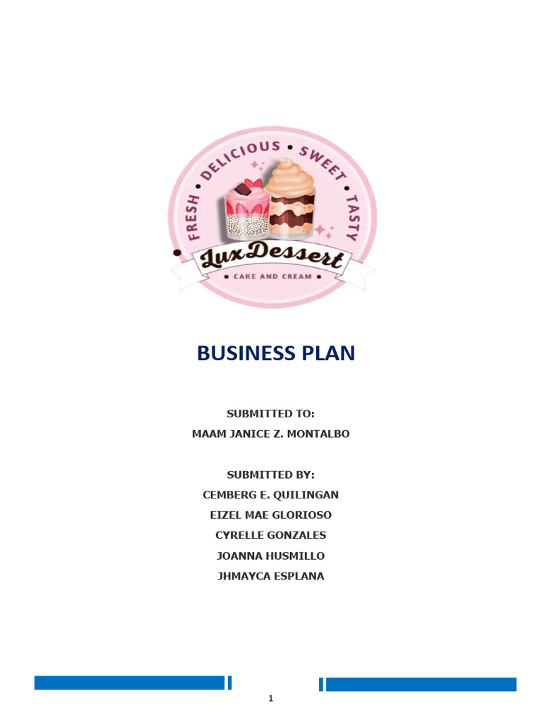 Business Plan | PDF | Expense | Desserts
