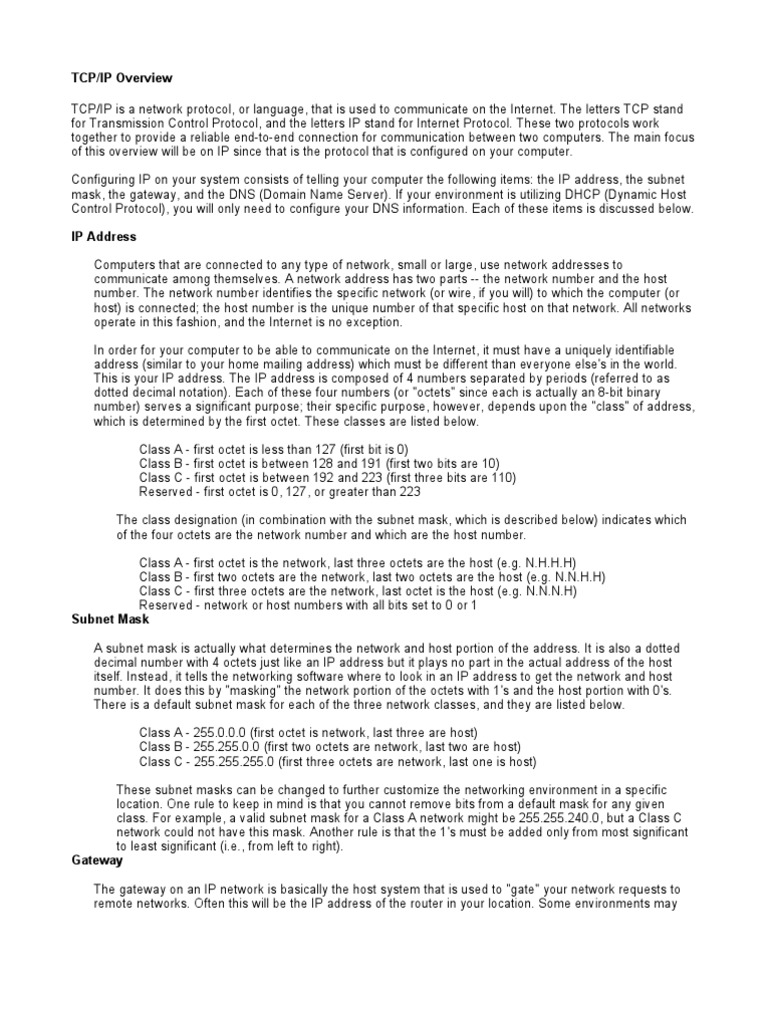 TCPIP | PDF | Ip Address | Domain Name System