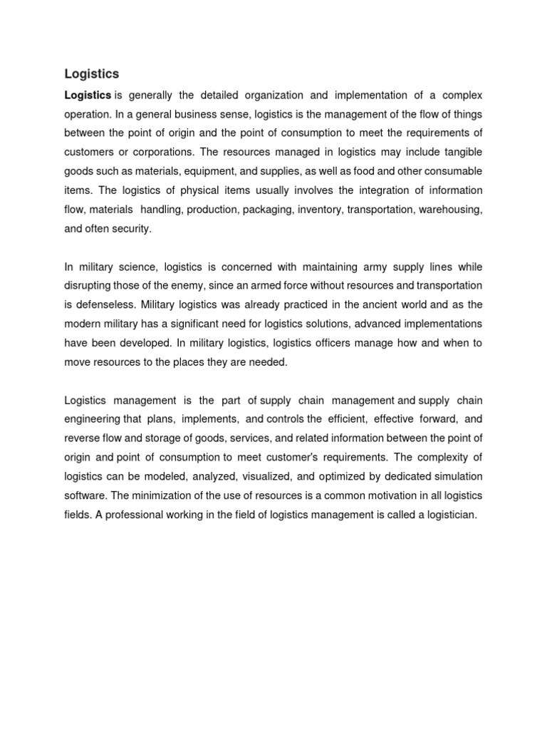 Logistics-Distribution-Transportation 11 | PDF | Logistics | Warehouse