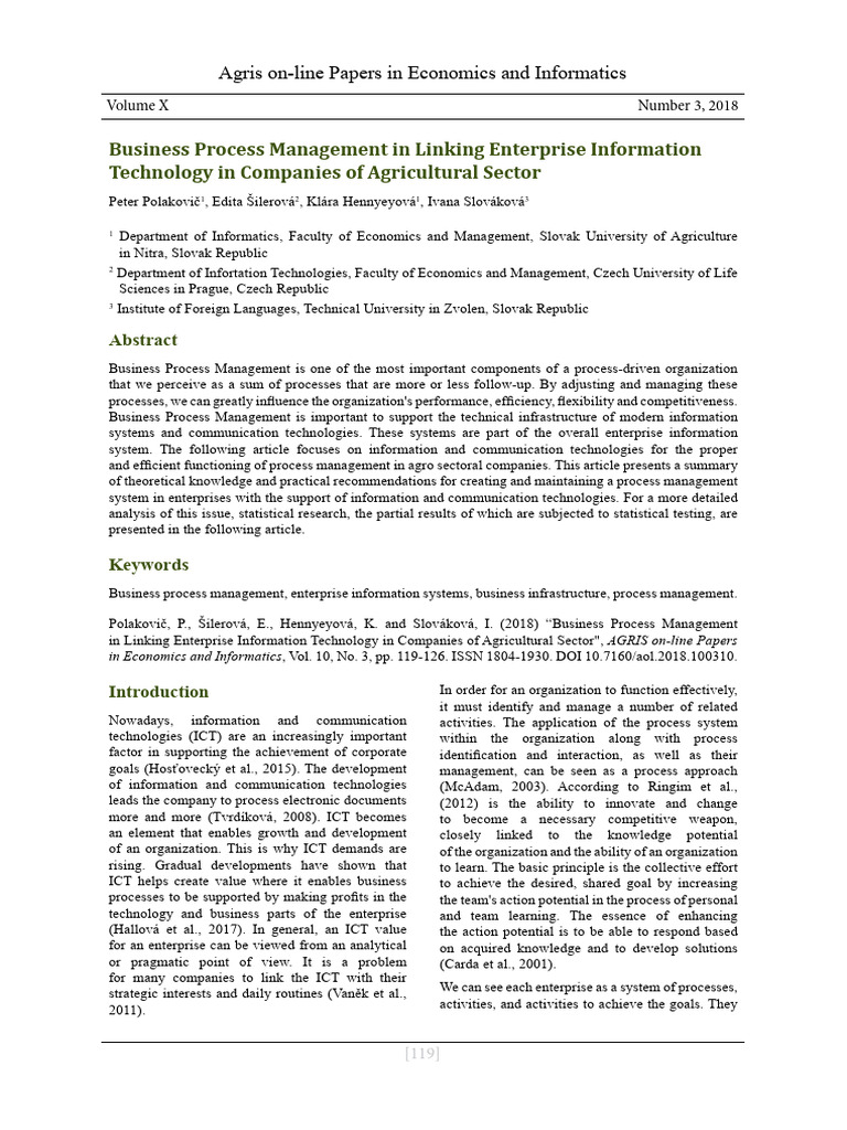 Bpm Agricultura Pdf Business Process Management Statistical