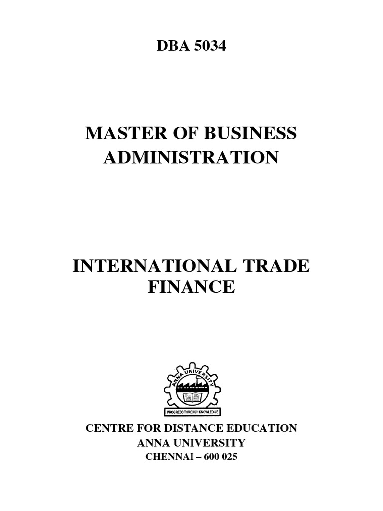 DBA 5034 International Trade Finance | PDF | Foreign Direct Investment ...