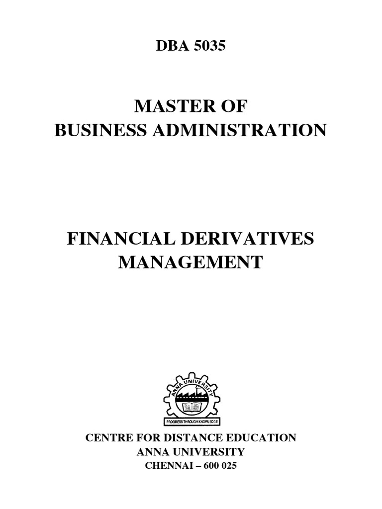 DBA 5035 - Financial Derivatives Management | PDF | Swap (Finance) | Derivative (Finance)