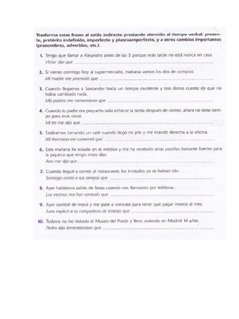 El Estilo Indirecto | PDF