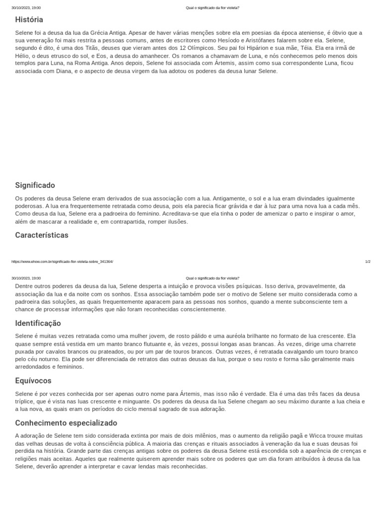 Qual o Significado Da Flor Violeta | PDF | Lua | Deusa Qual o Significado Da Flor Violeta | PDF | Lua | Deusa