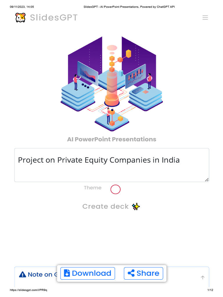 SlidesGPT - AI PowerPoint Presentations, Powered by ChatGPT API | PDF | Private Equity | Venture ...