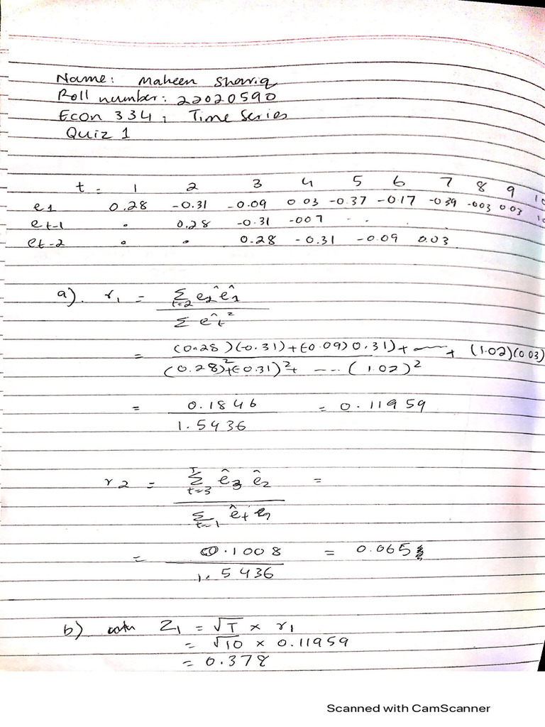 Econ 334 Quiz 1 | PDF