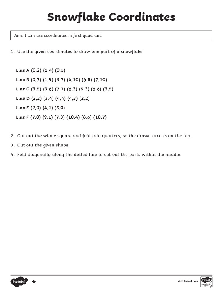 Snowflake Coordinates Maths Differentiated Activity Sheets | PDF ...