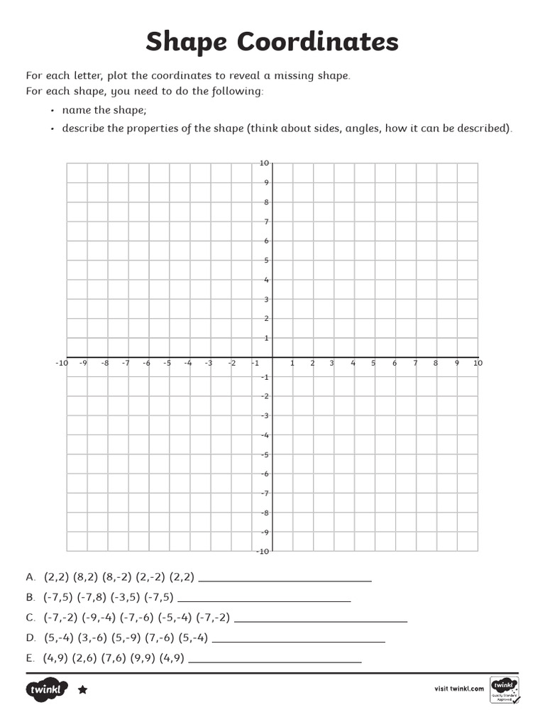 Shape Coordinates Activity | PDF | Classical Geometry | Geometry