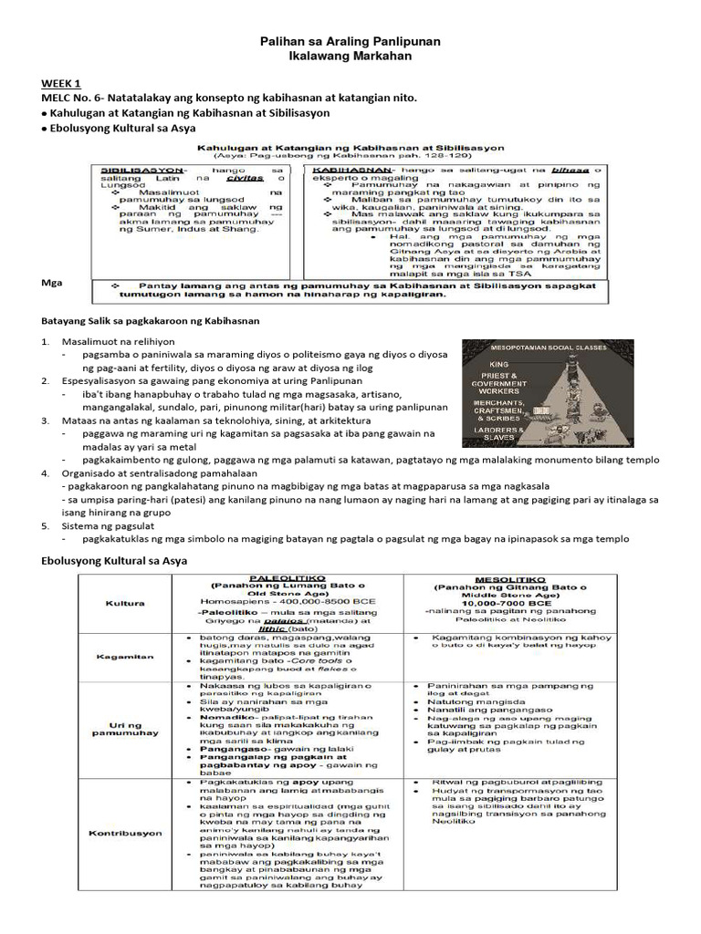 Palihan Sa Araling Panlipunan Q2 | PDF
