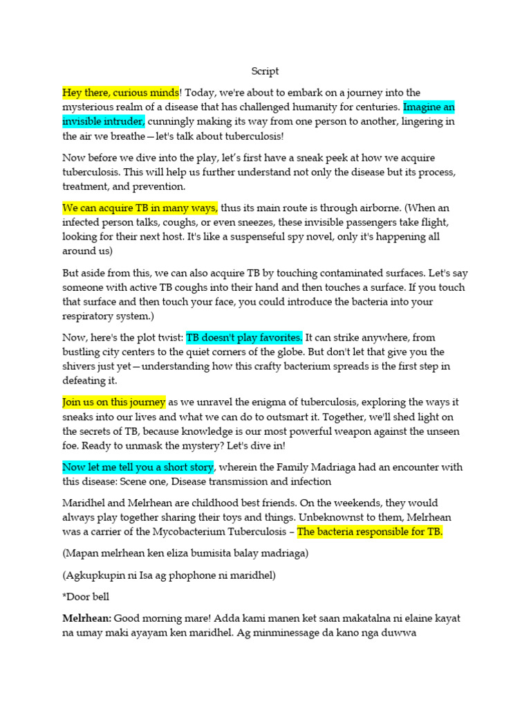 Script TB | Download Free PDF | Tuberculosis | Clinical Medicine