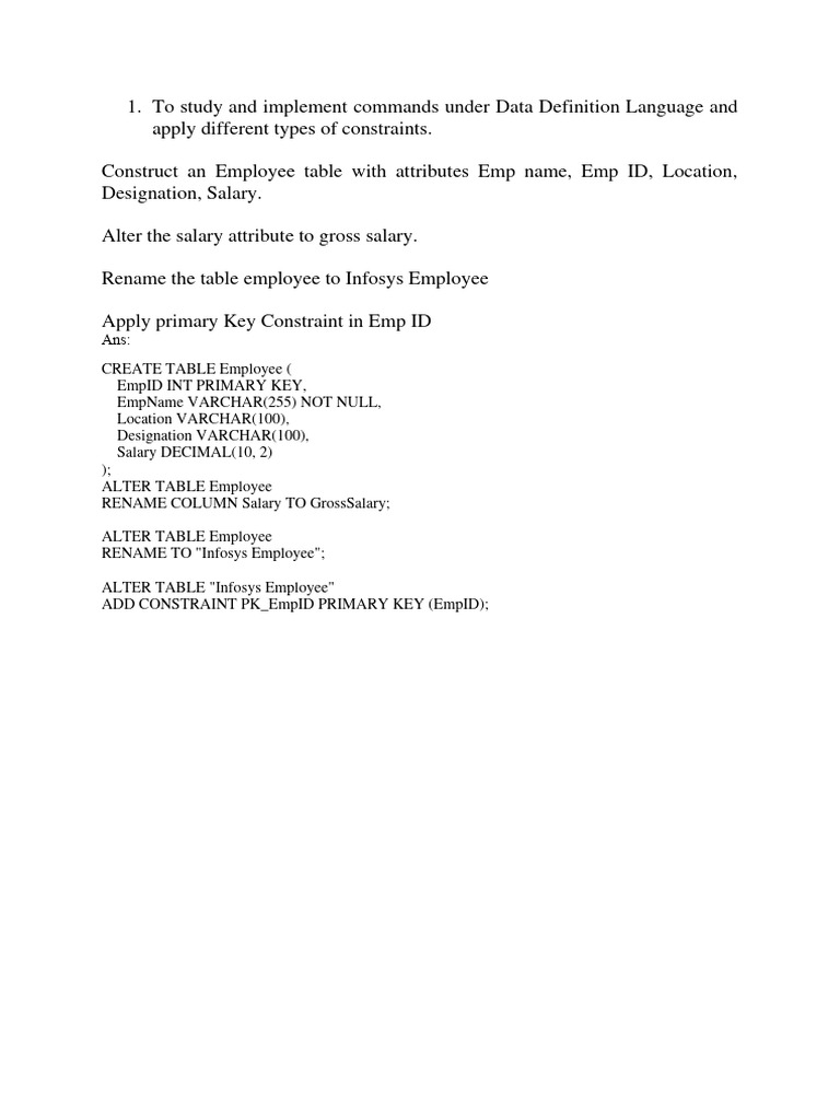 Sql Experiment Ans Pdf Table Database Data Management Software