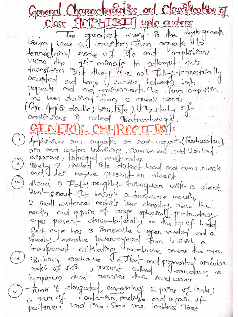 General characteristics and classification of class Amphibia upto ...