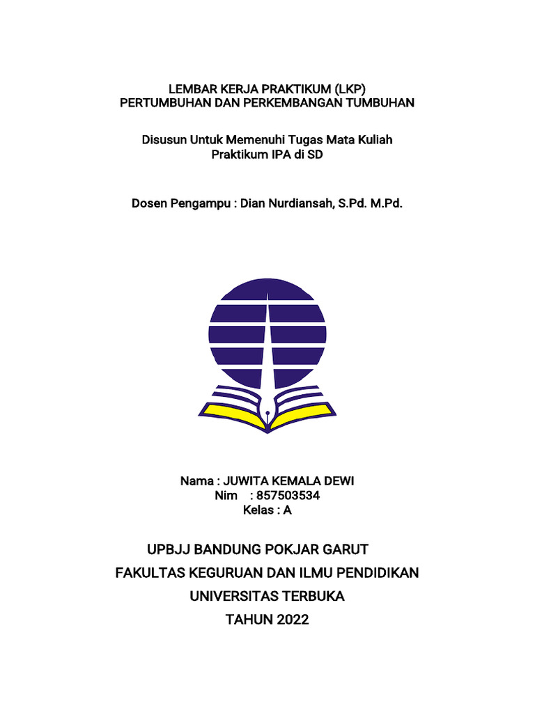 LKP2. Pertumbuhan &perkembangan Makhluk Hidup (Juwita) | PDF