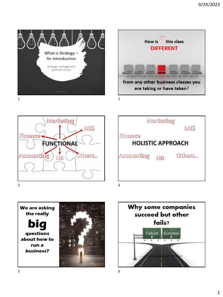 1 MBA What Is Strategy Basic Intro Student Fall2324 | PDF | Competitive ...