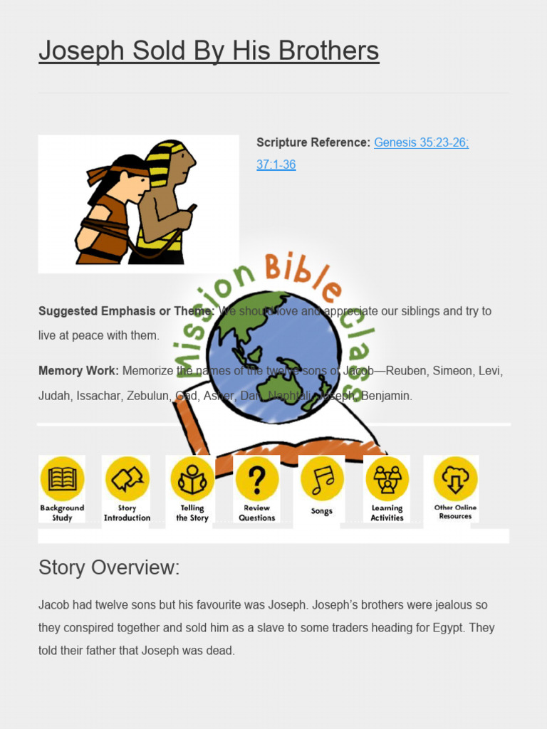 Joseph Sold by His Brothers | PDF | Jacob | Book Of Genesis
