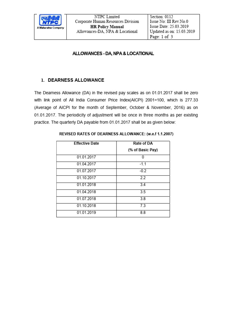 0112-Other Allowances | PDF | Economies | Employee Relations