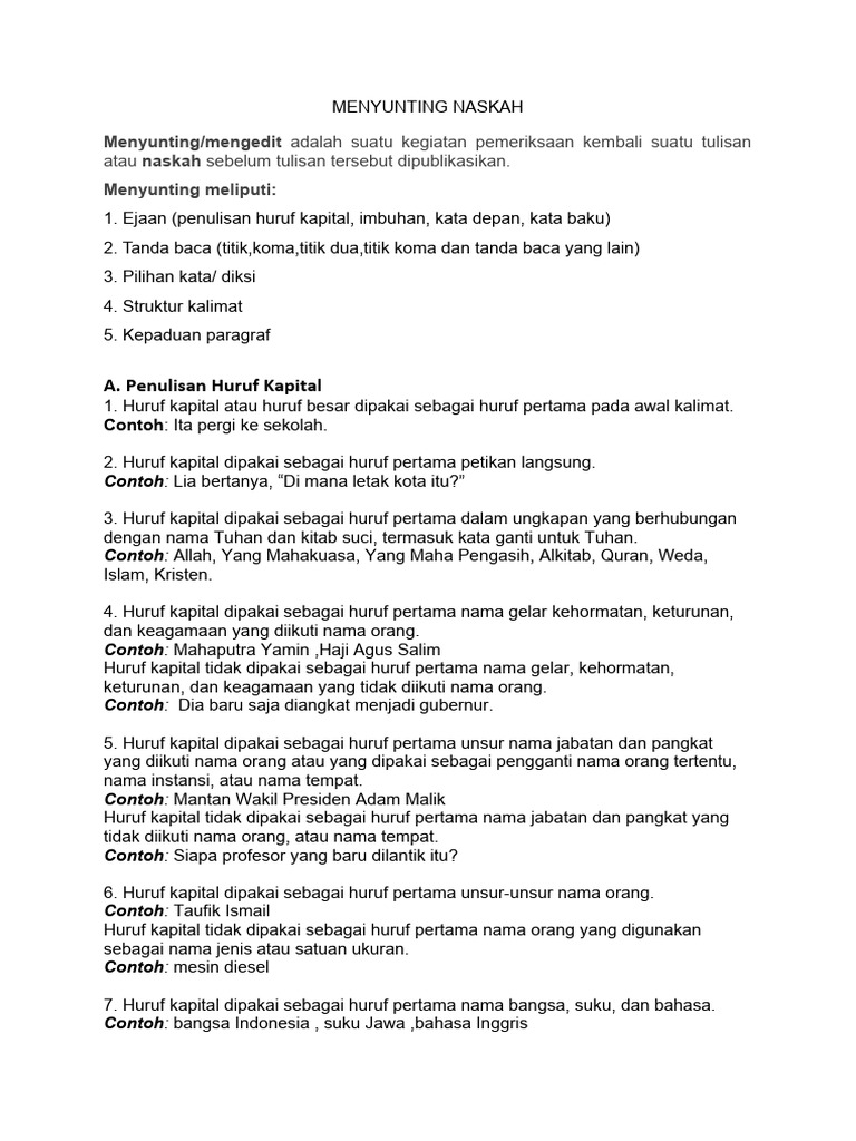 Materi Menyunting Ejaan | PDF | Seni & Disiplin Bahasa | Kesehatan Holistik