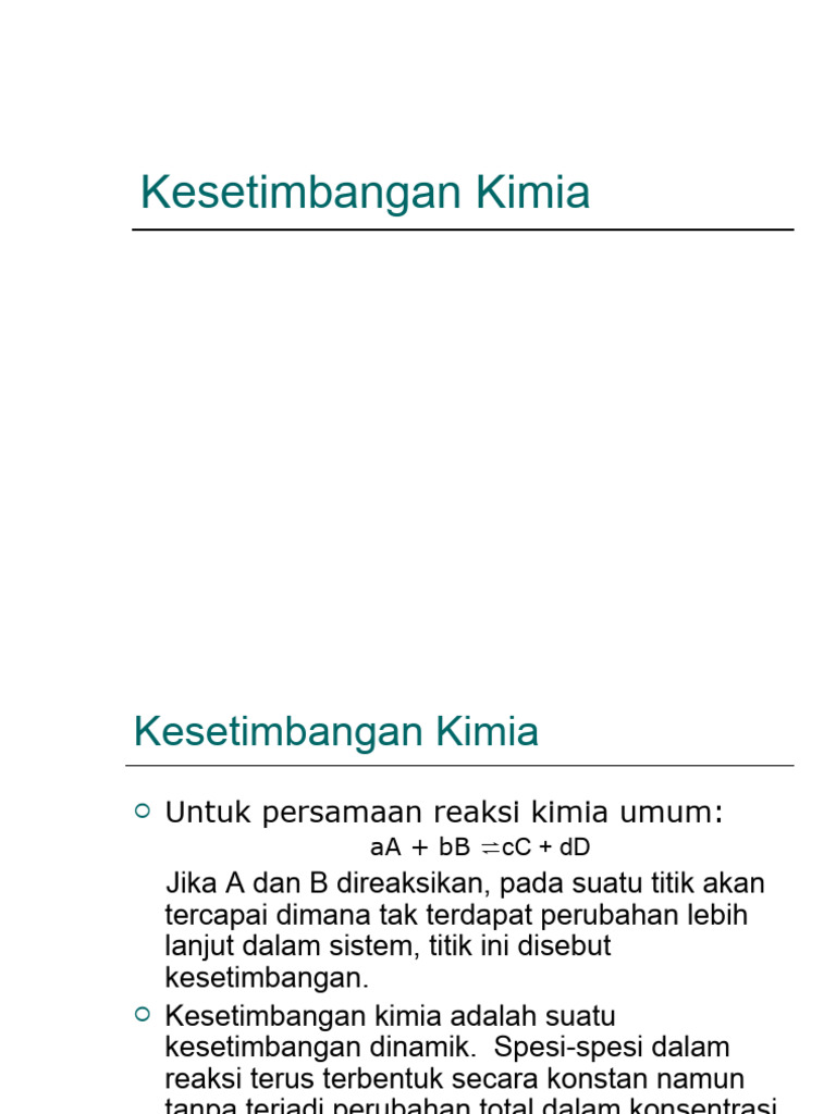 Kesetimbangan Kimia | PDF