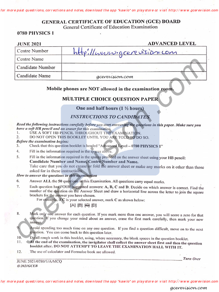 Al Physics 2021 p1 Unlocked | PDF